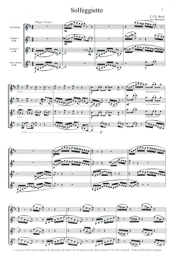 Bach, Carl Philipp Emanuel (Morland) - Solfeggietto. Part/Sti ...