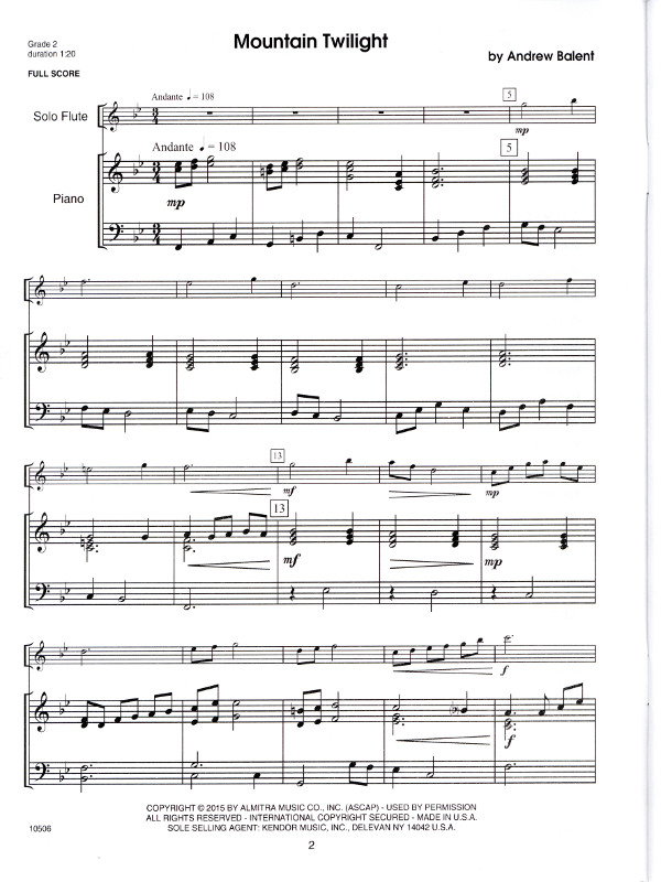 Balent, Andrew (Komp/Arr) - First Recital Album (2015) for Flute with ...